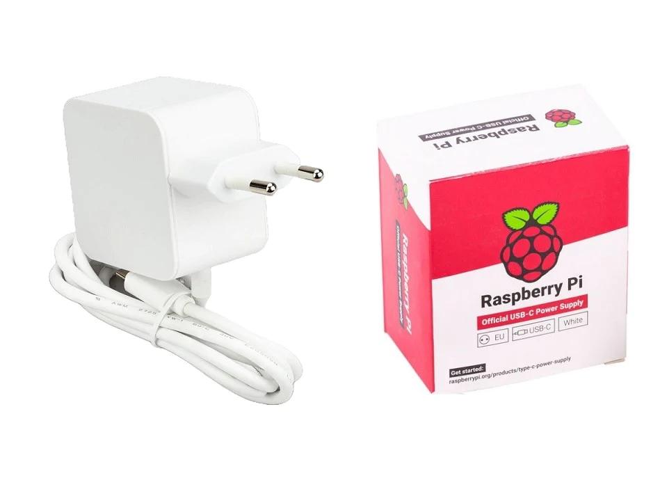Raspberry Pi 5 USB -C Virtalähde - 27W - Valkoinen - EU - Opencircuit