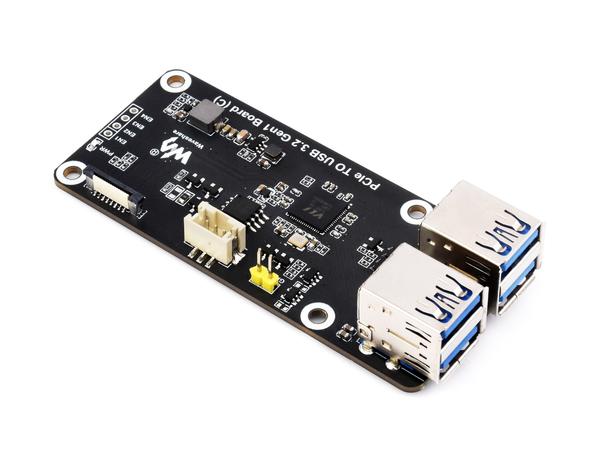 Waveshare PCIe naar 4-kanaals USB3.2 Gen1 bord (C) voor Raspberry Pi 5 ...