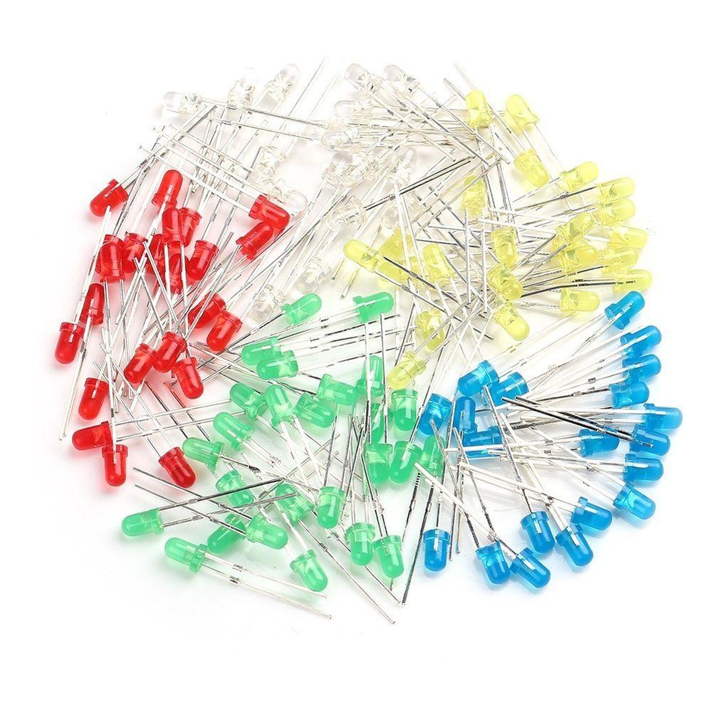 Opencircuit 5mm diffuse LED kit - 5 colors, 100 pieces