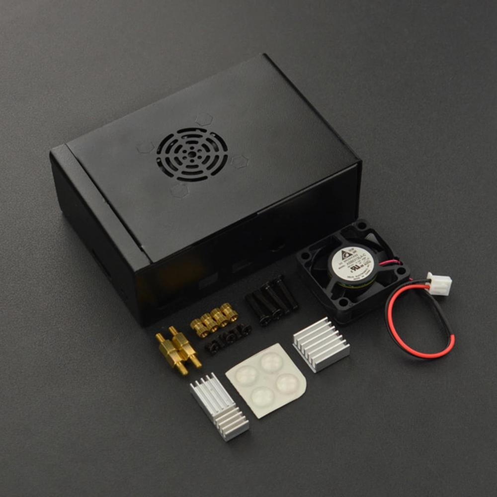 DFRobot Metalen case met koellichaam en ventilator voor Raspberry Pi 4 ...