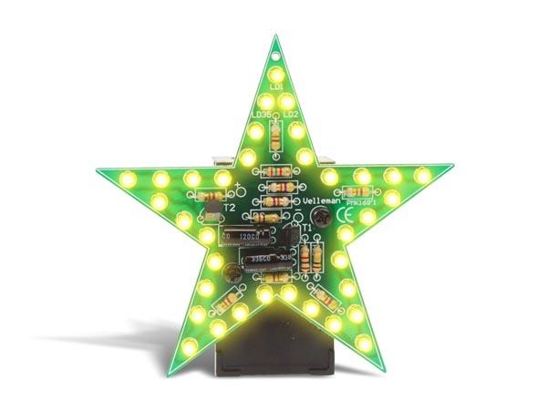 Whadda Flashing yellow led star - DIY kit - Opencircuit