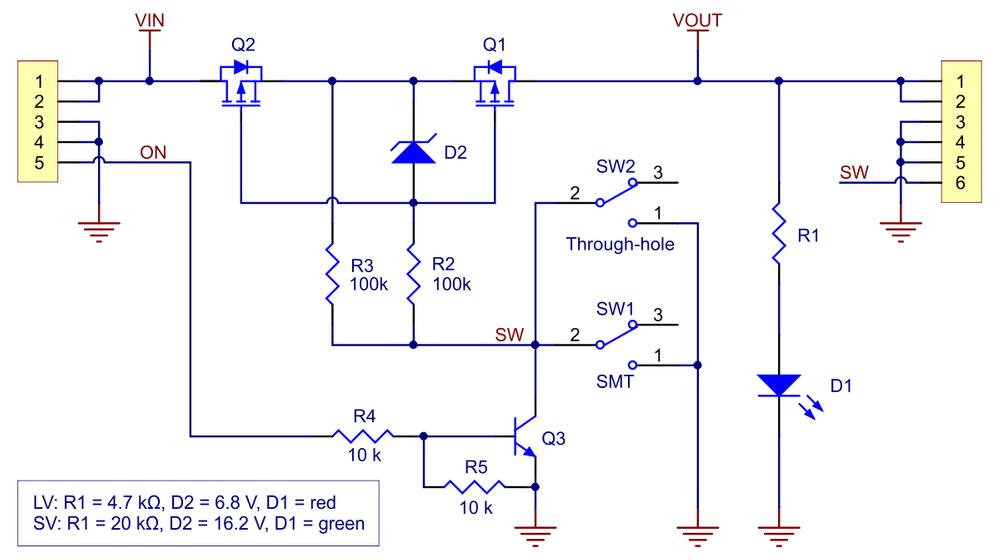 Mini MOSFET-skjutomkopplare med omvänd spänningsskydd, LV - Opencircuit
