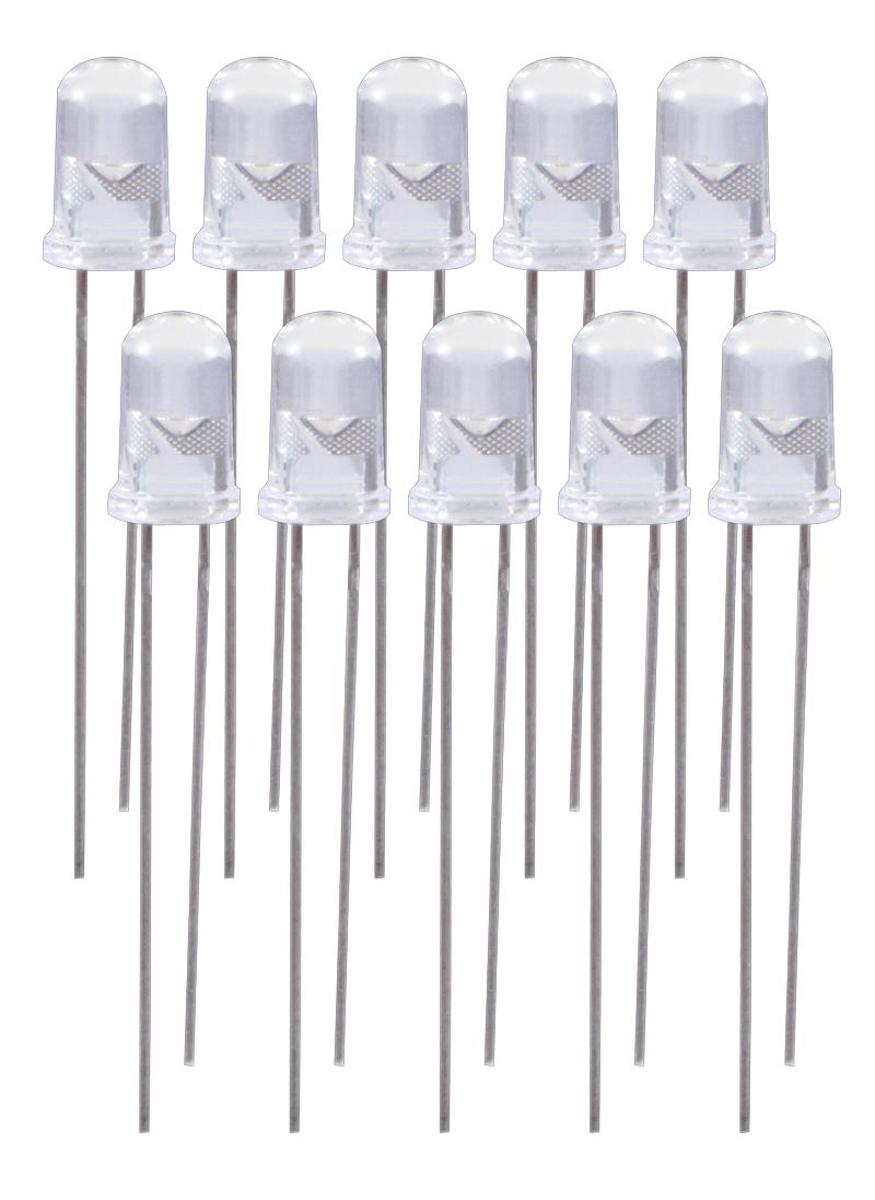 LED diffuse 3mm blanc chaud - 10 pièces - Opencircuit