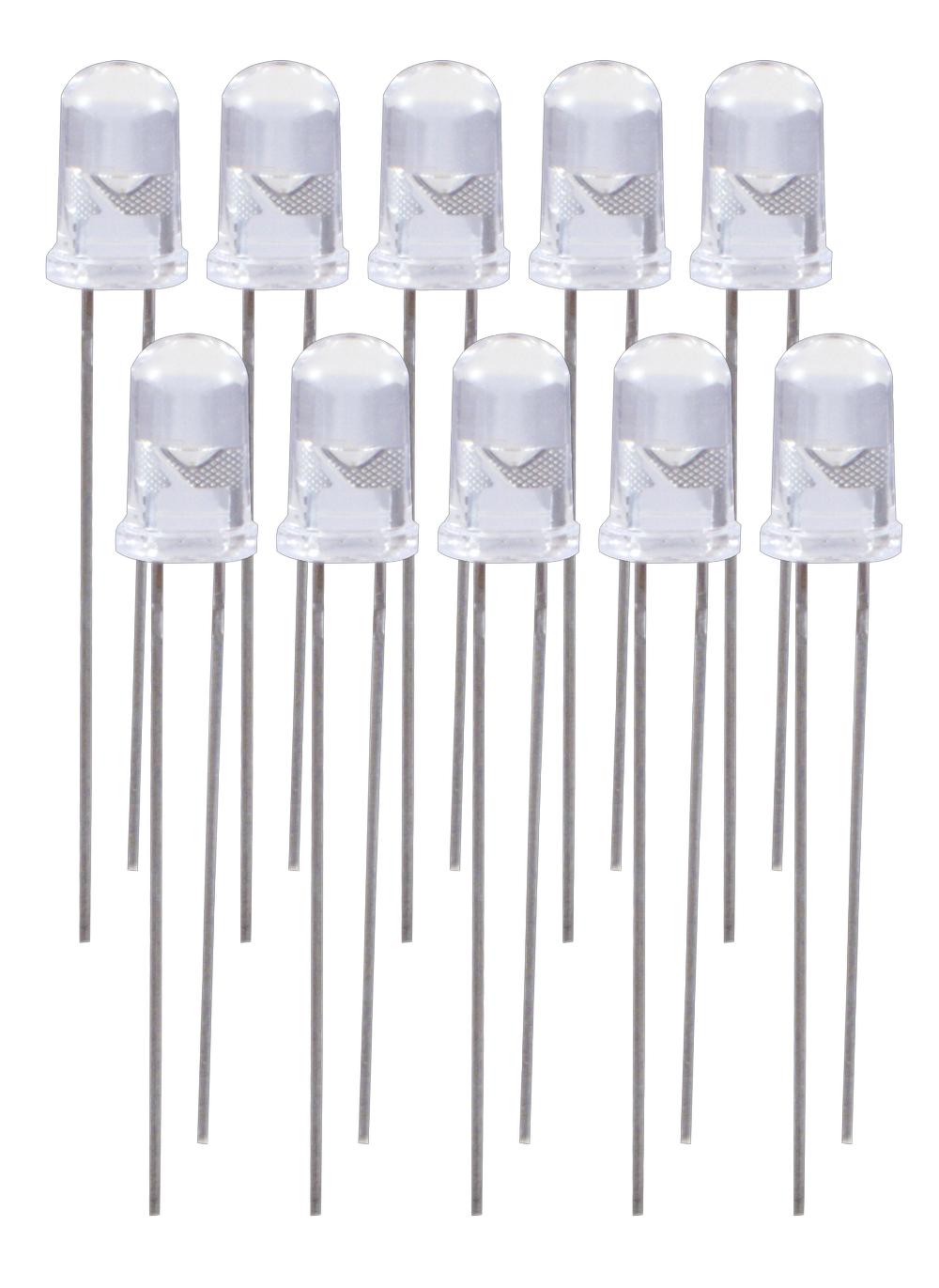 Warm wit 3mm diffuse LED - 10 stuks - Opencircuit