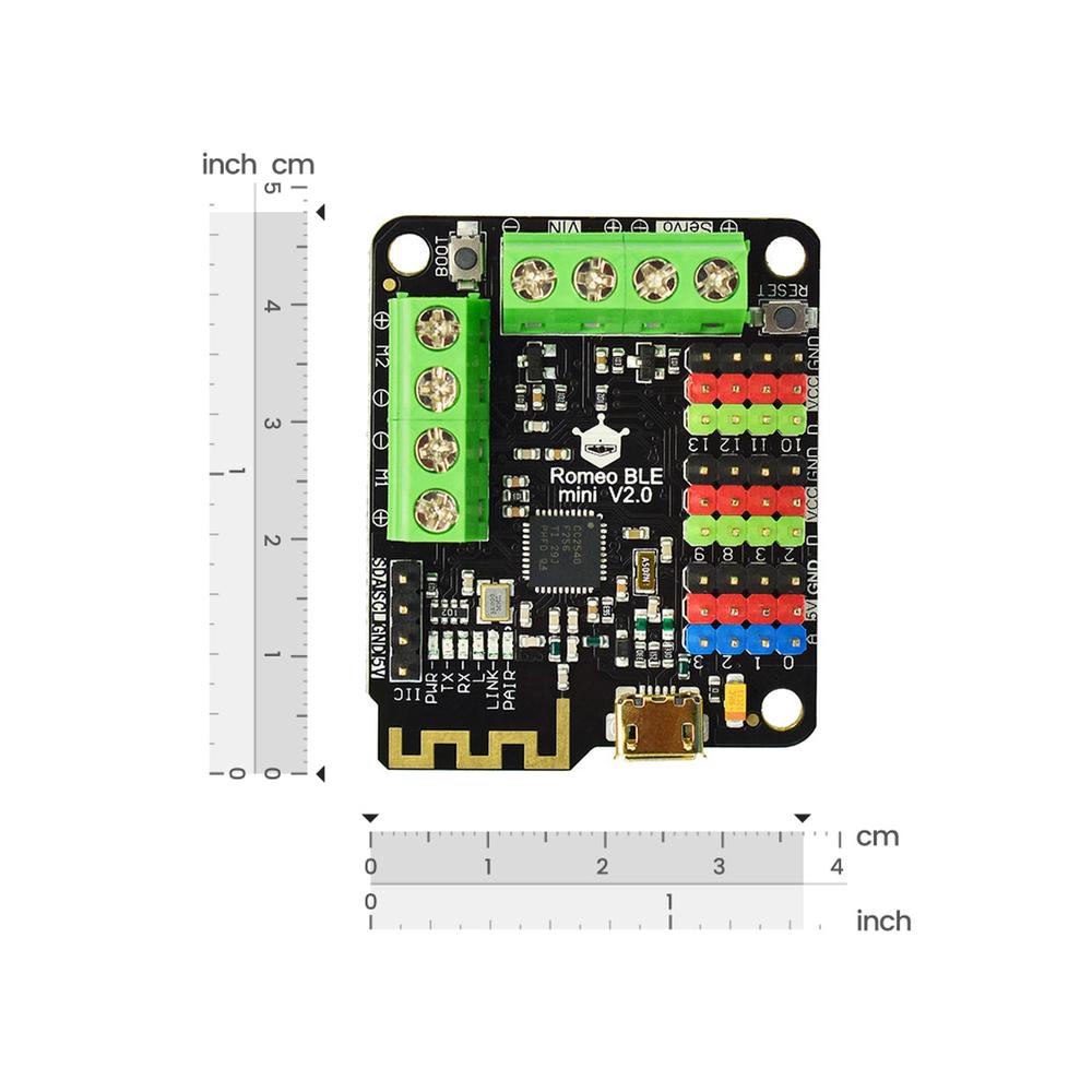 Romeo BLE mini - Pequeña placa de control para robot - Compatible con Arduino - Bluetooth 4.0 ...