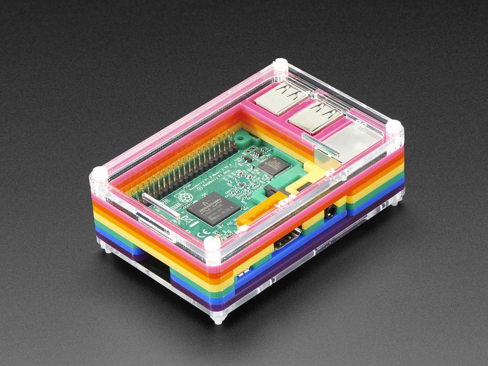 Adafruit Rainbow Pibow - Boîtier pour Raspberry Pi 2 / Modèle B+ / Pi 3 ...