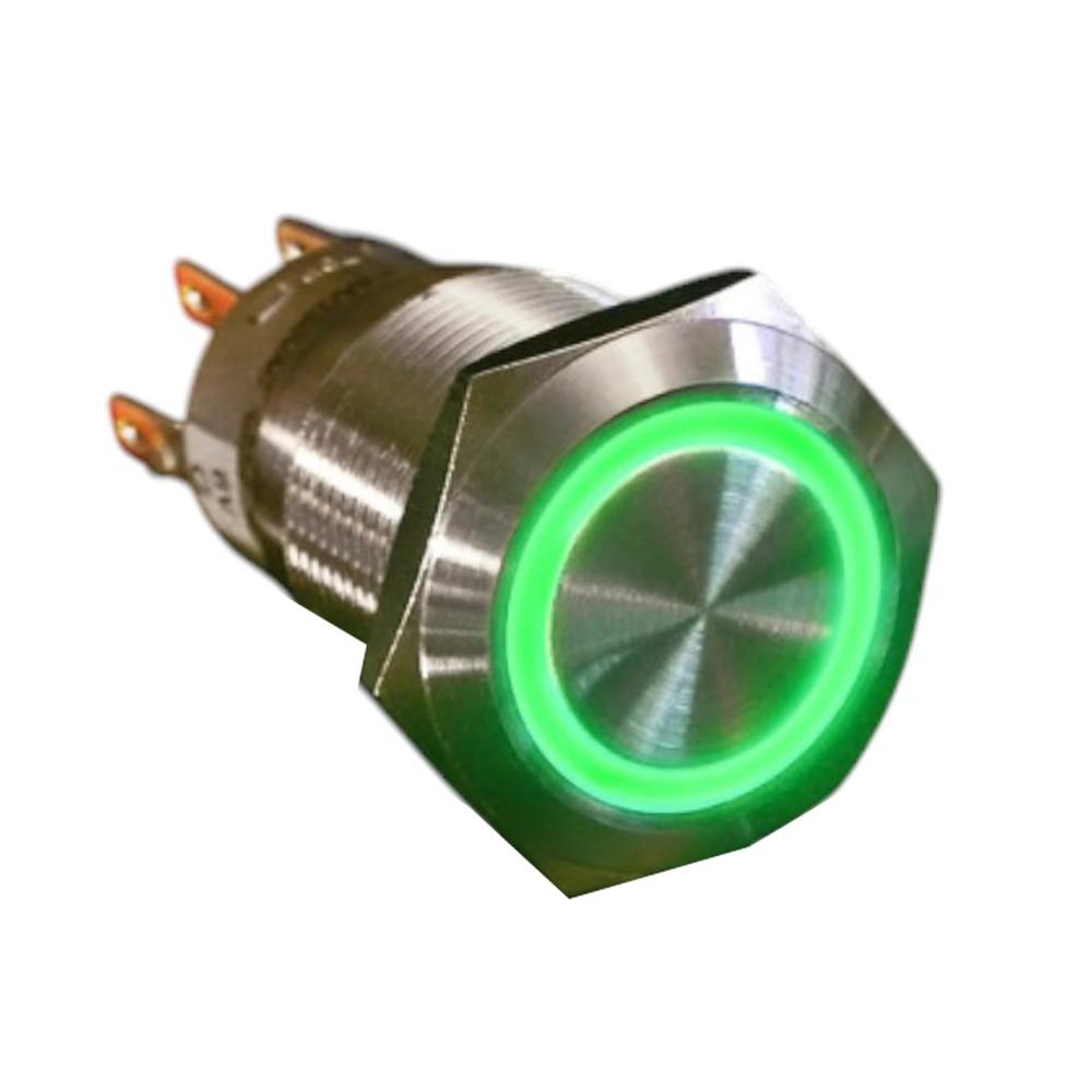 DFRobot Waterproof Push Button with Green Illuminator and Stainless ...