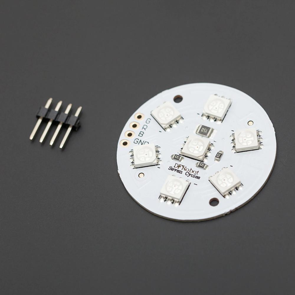 DFRobot 7x SMD RGB LED-lichtschijf met ingebouwde weerstand - Opencircuit