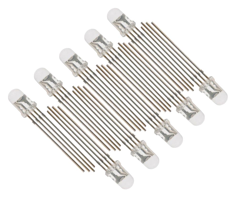 RGB 5mm diffuse led - common anode - 10 stuks - Opencircuit