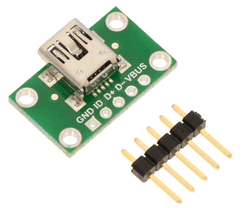 Pololu USB Mini-B Connector Breakout Board - Opencircuit