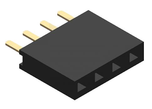 Opencircuit Female header 4 pin - 2.54mm - 10 pcs