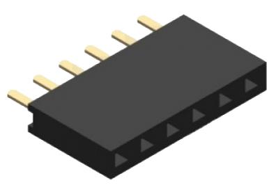 Opencircuit Female header 6 pin - 2.54mm - 10 stuks