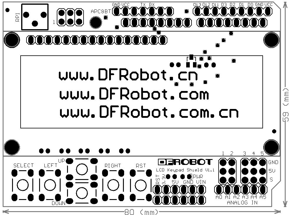 DFRobot Gravity: 1602 LCD Keypad Shield For Arduino - Opencircuit