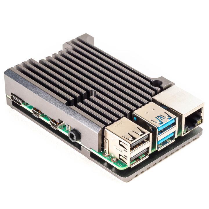 Aluminium Heatsink Case for Raspberry Pi 4 - Magnetite Grey - Opencircuit Aluminium Heatsink Case for Raspberry Pi 4 - Magnetite Grey - Opencircuit