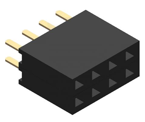 Opencircuit Female header 2x4 pin - 2.54mm - 10 pcs