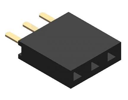 Female header 3 pin - 2.54mm - 10 stuks - Opencircuit