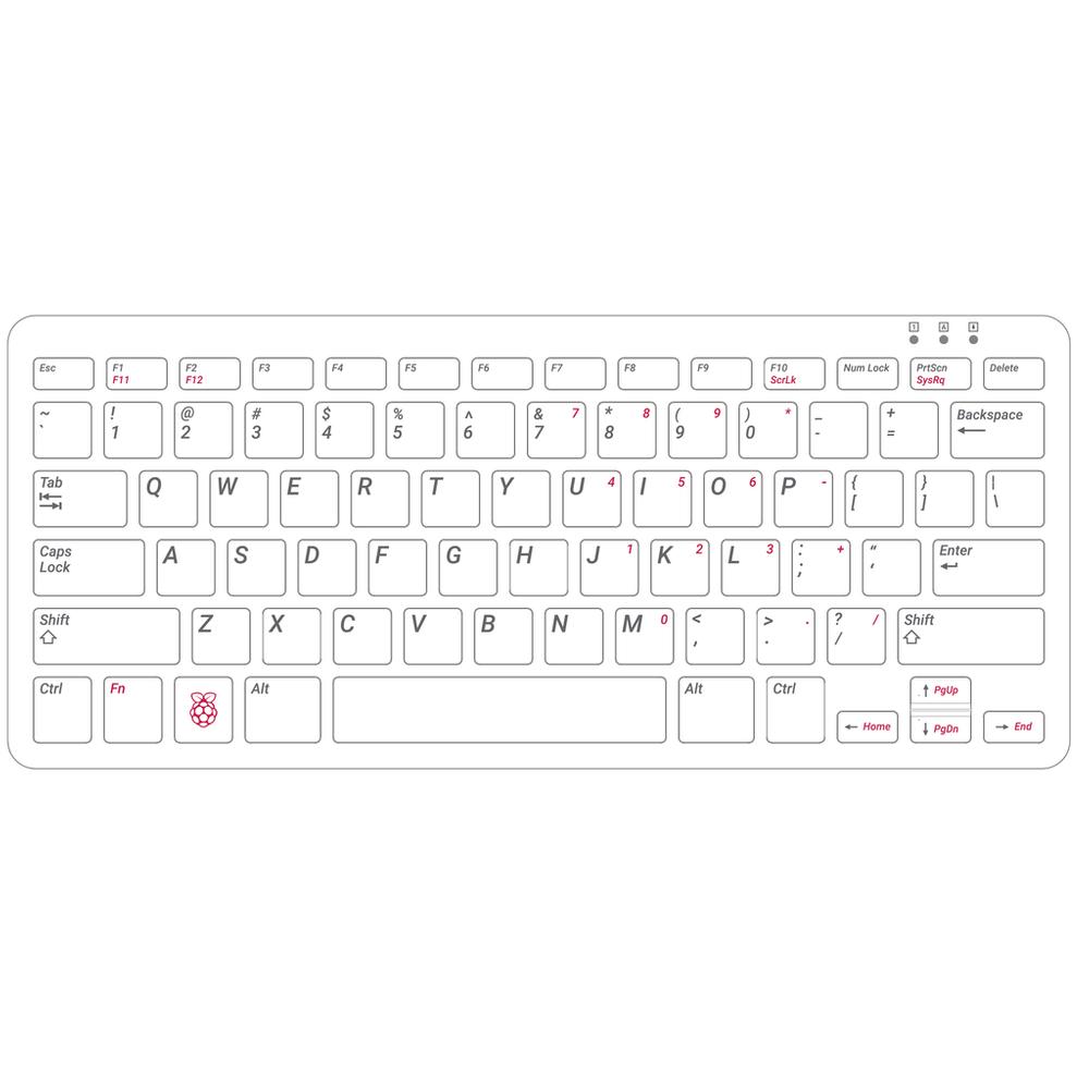 Raspberry Pi Keyboard (US layout) - Red / White - Opencircuit