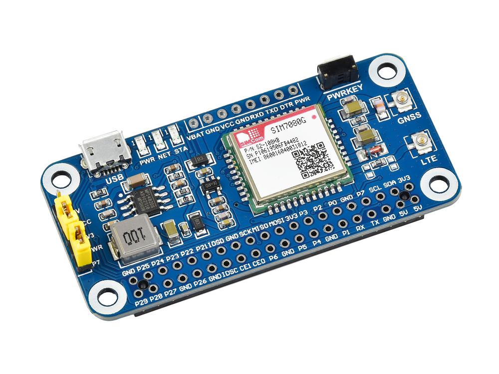 Waveshare NB-IoT / Cat-M(eMTC) / GNSS HAT til Raspberry Pi, globalt anvendelig - Opencircuit