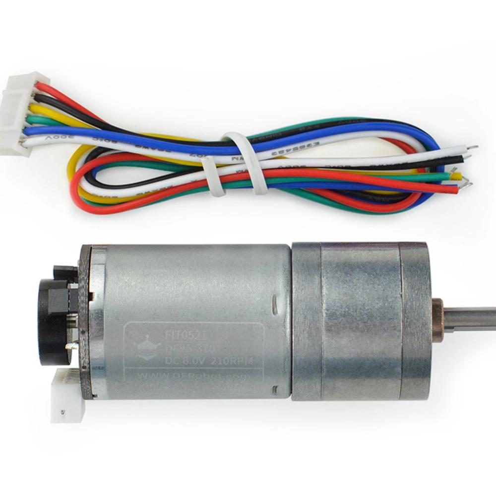 DFRobot Moteur à courant continu à engrenages métalliques avec codeur ...