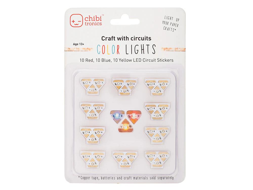 Circuit Stickers LED MegaPack (30 stickers) - Red, Yellow & Blue ...