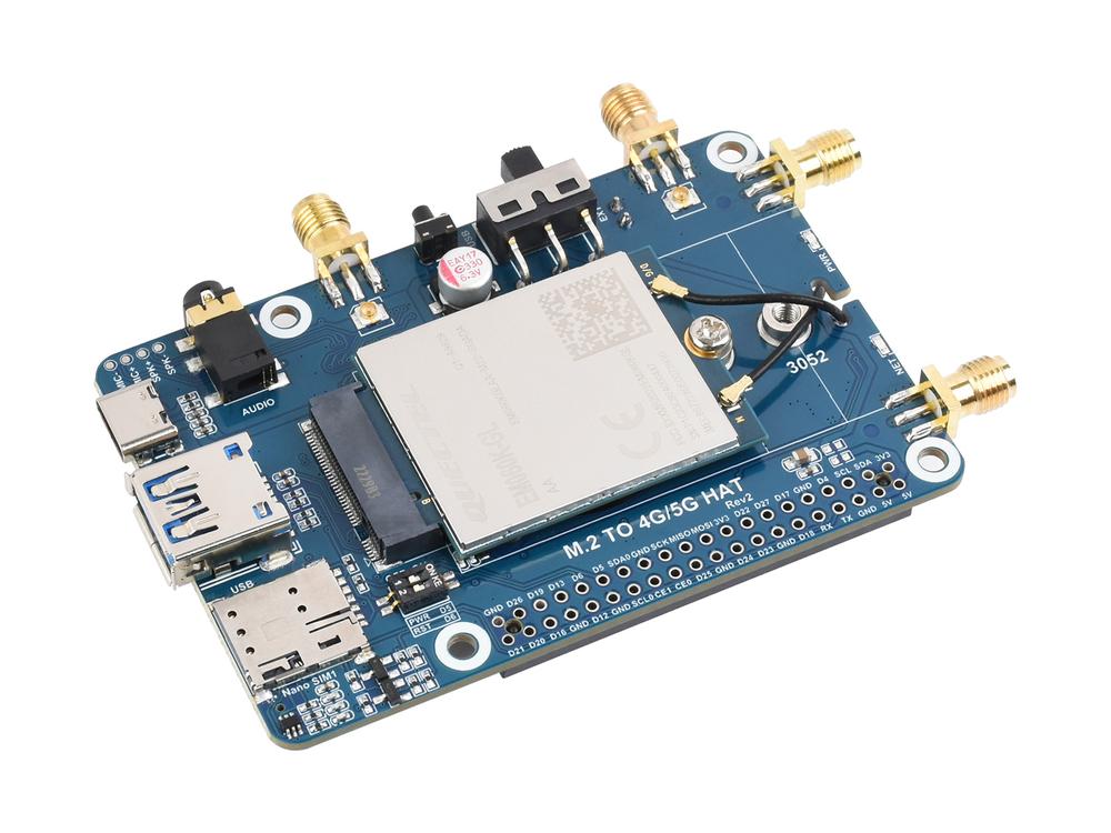 Waveshare Raspberry Pi LTE Cat 6 kommunikations-HAT, LTE-A Global Multi ...