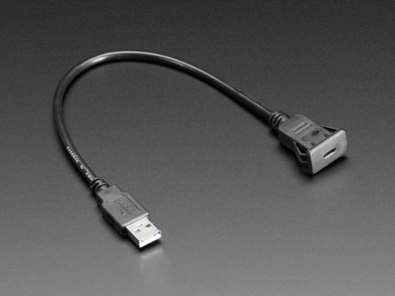 Adafruit Cavo di montaggio a pannello a scatto - Presa USB C a spina ...