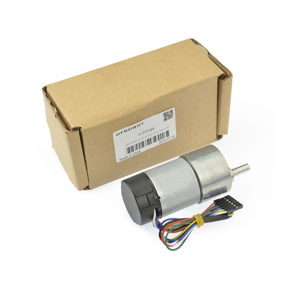 DFRobot Gear Motor with Encoder GB37Y3530-12V-251R, 43.8:1 Metal ...