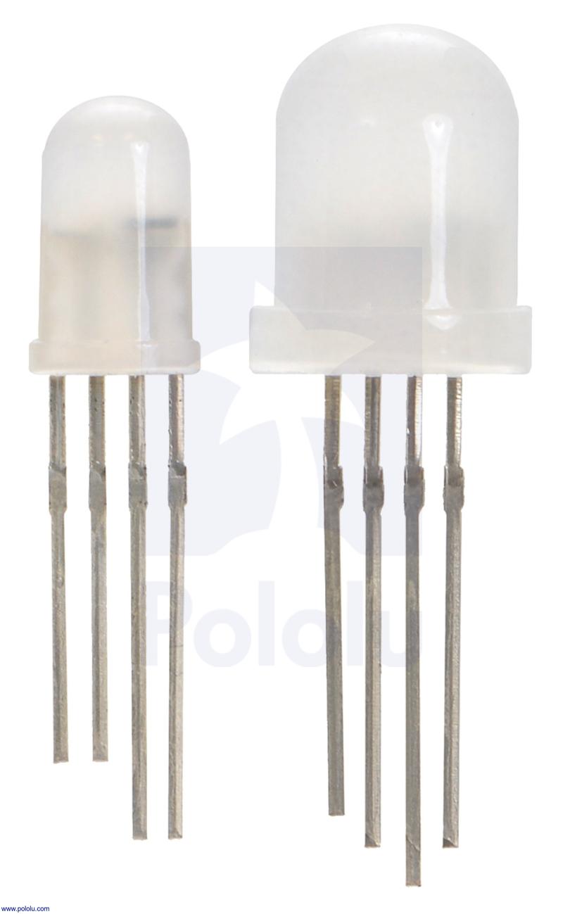 Pololu Addressable Through-Hole 5mm RGB LED with Diffused Lens, WS2811 ...