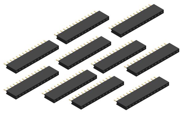 Female header 14 pin - 2.54mm - 10 stuks - Opencircuit