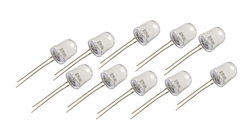 10mm superbright leds wit - 10 stuks - Opencircuit
