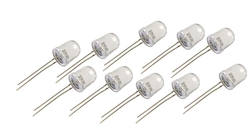 10mm superbright leds wit - 10 stuks - Opencircuit
