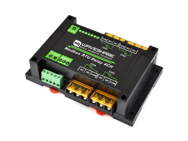 Waveshare Industrial Modbus RTU 4-ch Relay Module with RS485 Interface ...