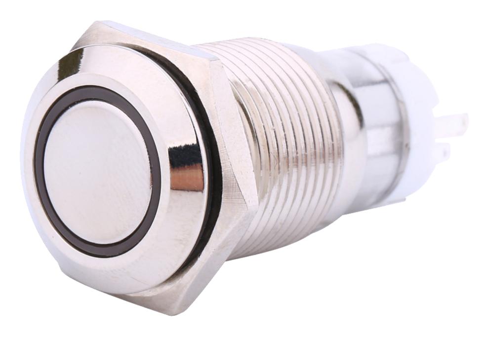 Opencircuit Pulsante con led - Verde - momentaneo - metallo 16mm