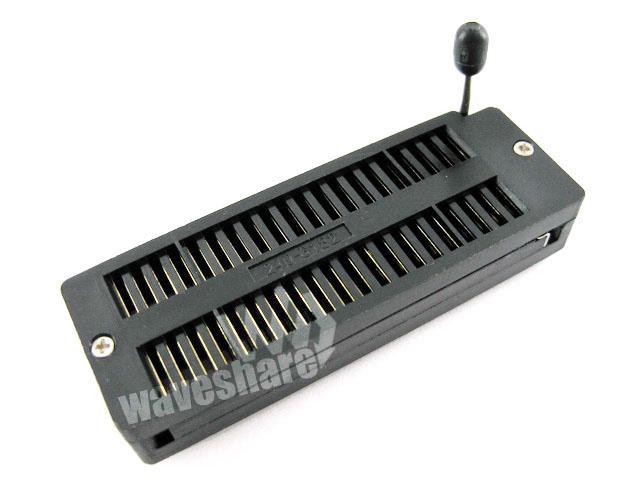 Waveshare DIP 40 pinnin ZIF-kanta (musta), testaus- ja burn-in-kanta ...