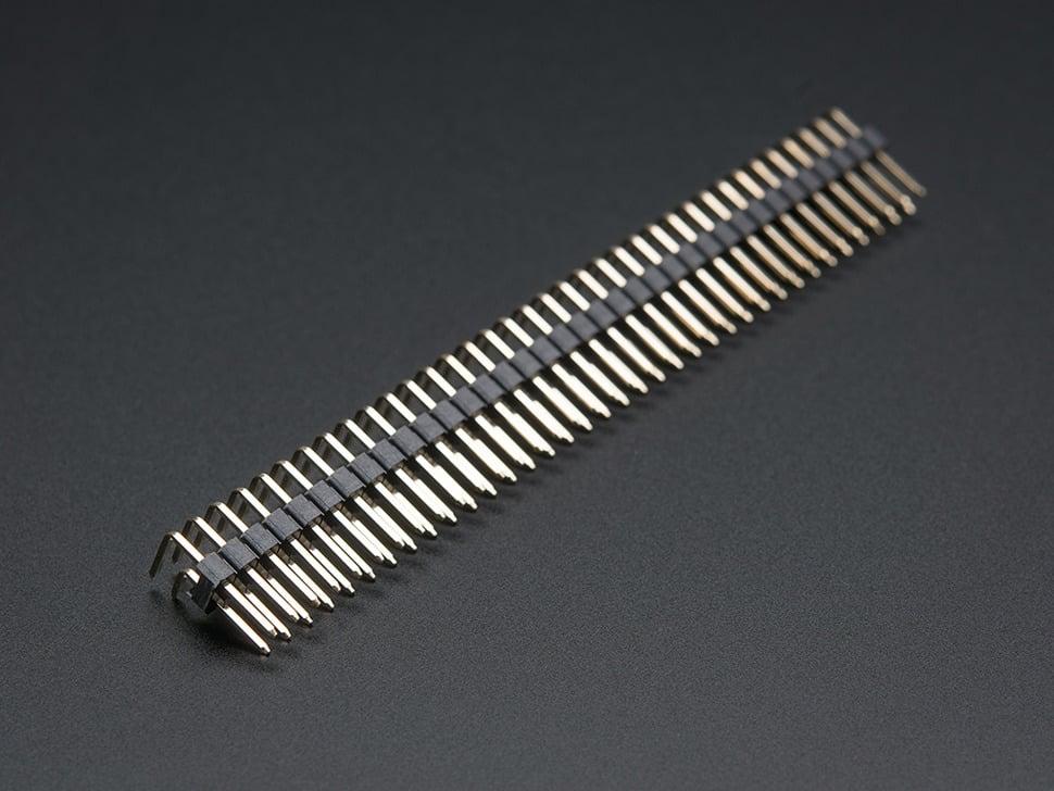 Adafruit Conector macho en ángulo recto de 2 x 36 pines de 0,1" con ...
