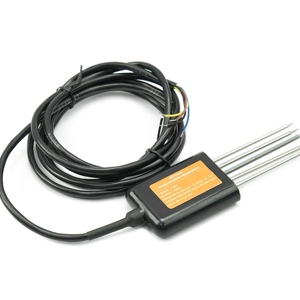 RS485 4-in-1 bodemvochtigheids-, temperatuur-, pH- en EC-sensor voor slimme landbouw (IP68, 5 ...