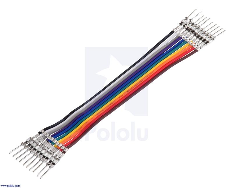 Ribbon Cable with Pre-Crimped Terminals 10-Color M-M 3" (7.5 cm) - Opencircuit
