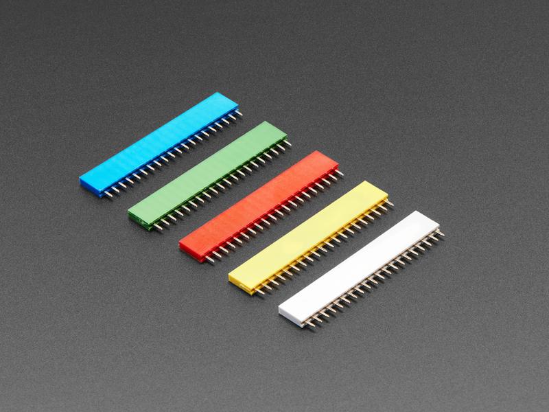 Adafruit 20-pin 0.1" Female Headers - Rainbow Color Mix - 5 pack ...