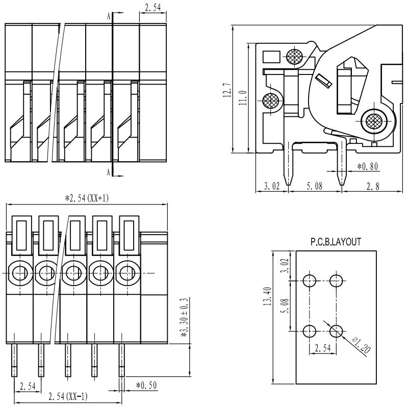 Pololu Screwless Terminal Block: 4-Pin, 0.1″ Pitch, Top Entry (2-Pack ...