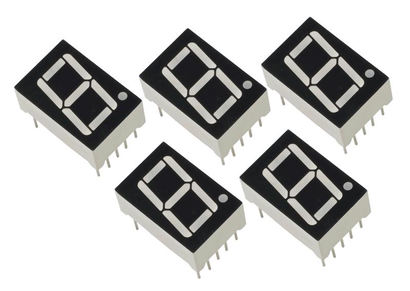 7-segment LED displays blauw 0.56" - Common Cathode - 5 stuks - Opencircuit
