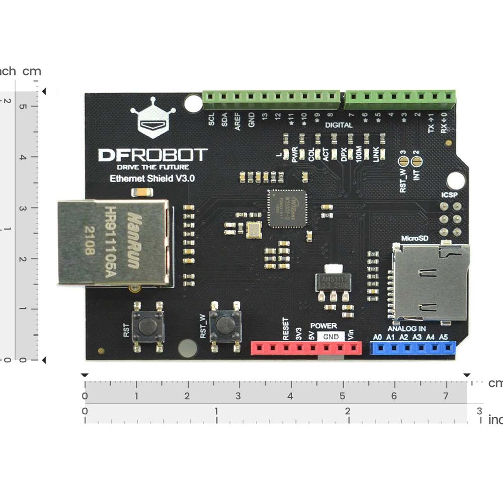 DFRduino Ethernet Shield V3.0 - W5100S (stöder Mega och Micro SD ... DFRduino Ethernet Shield V3.0 - W5100S (stöder Mega och Micro SD ...