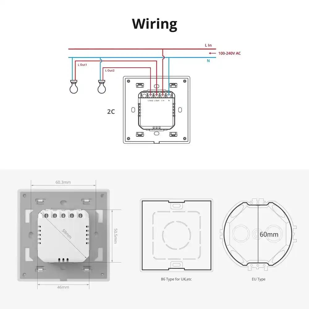 Itead SONOFF TX Ultimate Smart Touch Wall Switch - 1 Gang - Opencircuit