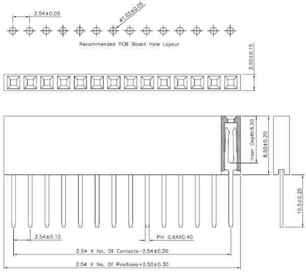 Pololu Stackable 0.100" Female Header Set for Arduino Shields - Opencircuit