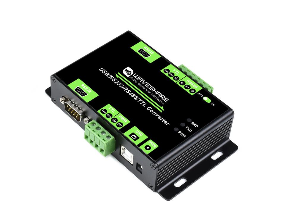 Waveshare Industrial Isolated Multi-Bus Converter, USB / RS232 / RS485 ...
