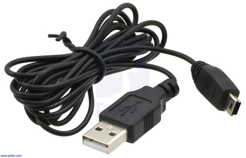 Pololu Thin (2mm) USB Cable A to Mini-B, 5 ft., Low/Full-Speed Only ...