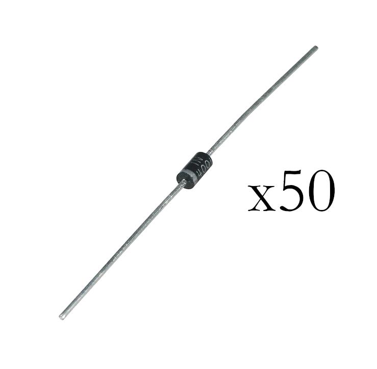 Opencircuit 1N4006 800V 1A Rectifier diode - 50 stuks