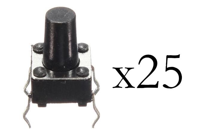 Opencircuit Tactile button 6x6x9mm - 25 pieces