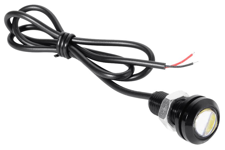 Opencircuit Wit Eagle Eye led 18mm 12V - Zwarte behuizing