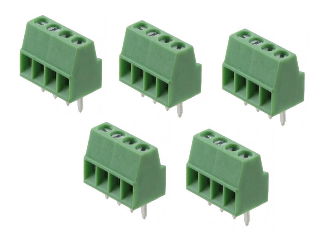 Tulosta Riviliittimet 4 Pin Vihre 2 54 Mm Jako 5 Kappaletta