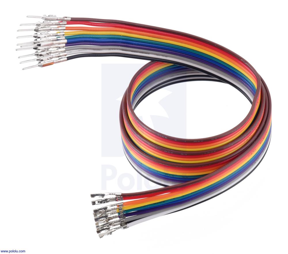 Pololu Cable plano con terminales preengarzados 10 colores MF 24" (60 ...